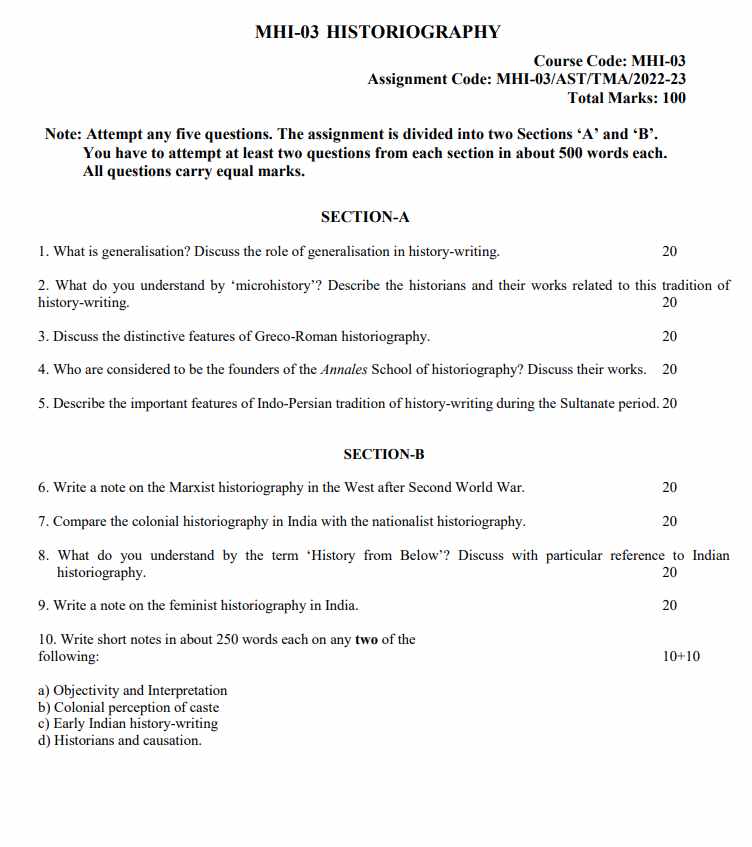MHI-03 HISTORIOGRAPHY in English Solved Assignment 2022-2023 - KHOJINET ... MHI-03 HISTORIOGRAPHY in English Solved Assignment 2022-2023 - KHOJINET ...